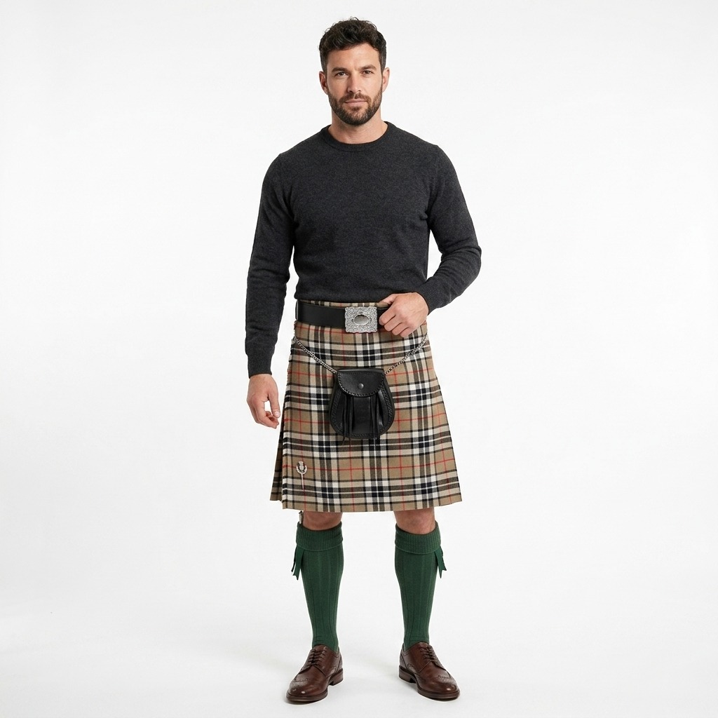 Thomson Camel PolyViscose Kilt for Men & Women | Kilts Shop