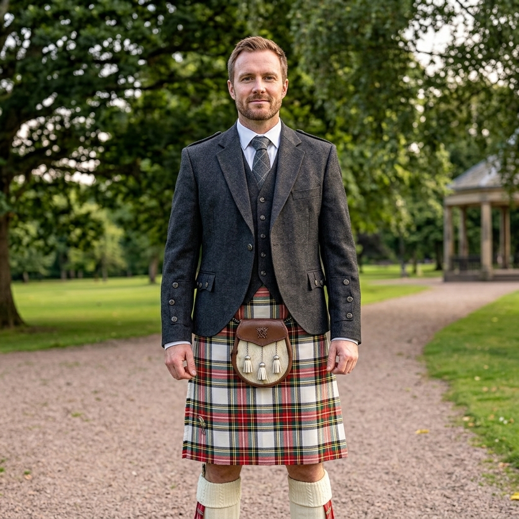 Dress Stewart PolyViscose Kilt – Traditional Scottish Tartan Kilt